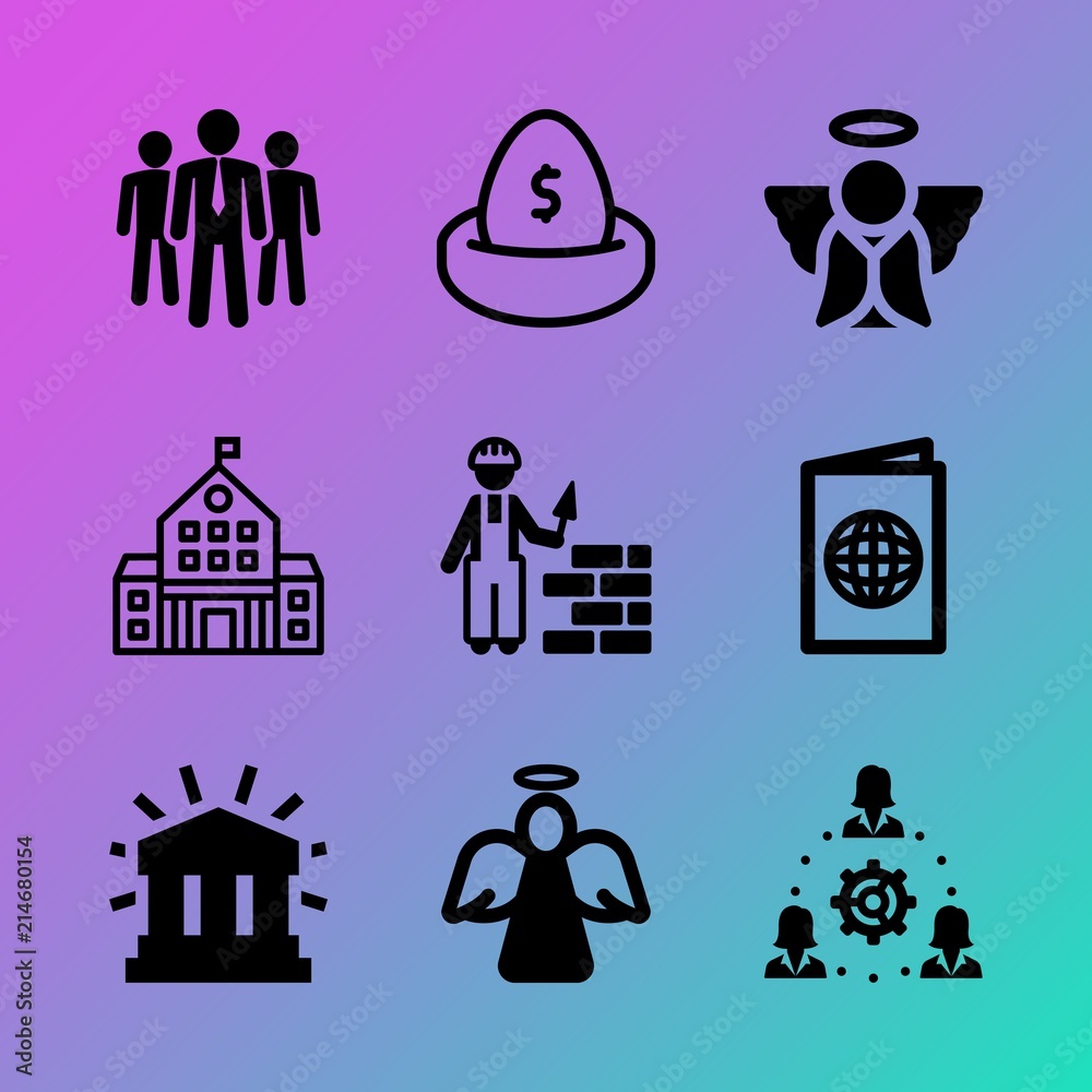 Vector icon set about business with 9 icons related to vacation, profit ...