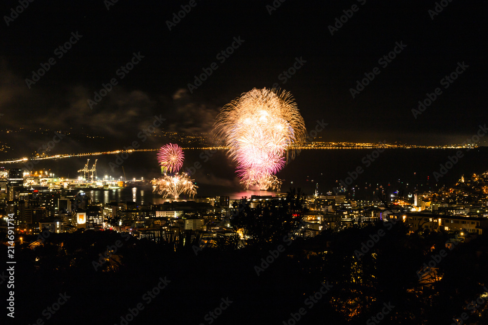 Matariki fireworks in Wellington, New Zealand Stock Photo | Adobe Stock