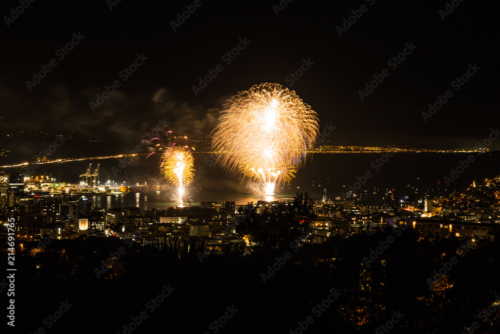 Matariki fireworks in Wellington, New Zealand Stock-Foto | Adobe Stock
