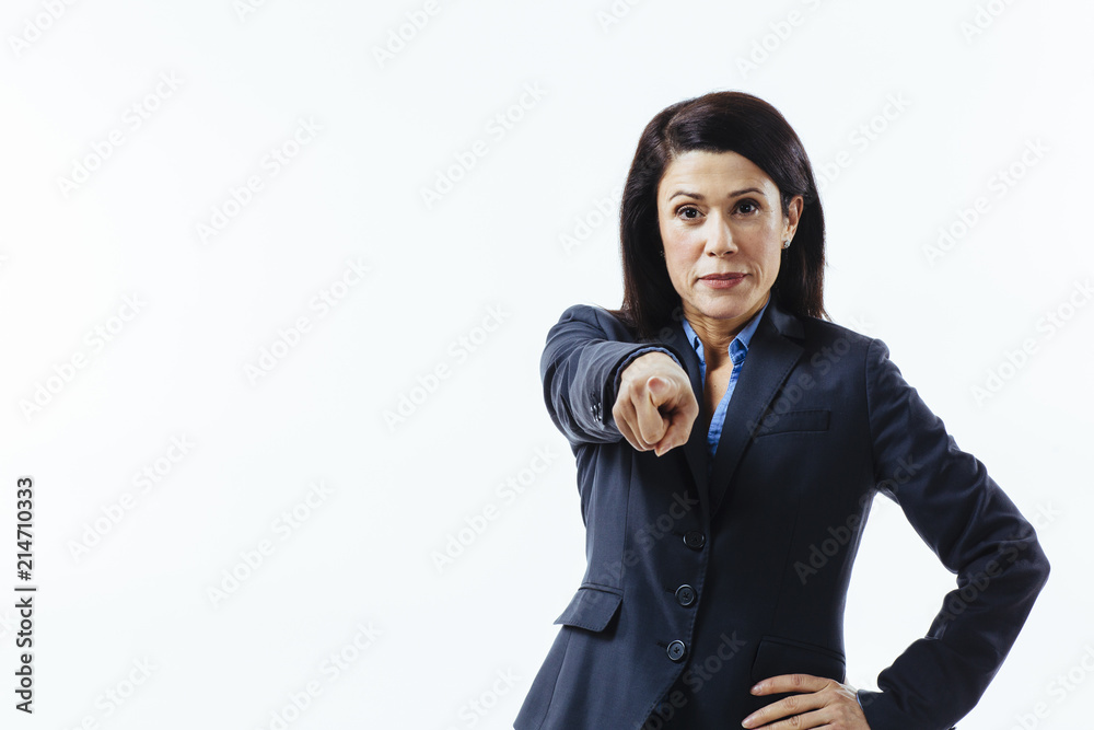Powerful boss making a decision, portrait of a confident woman pointing ...