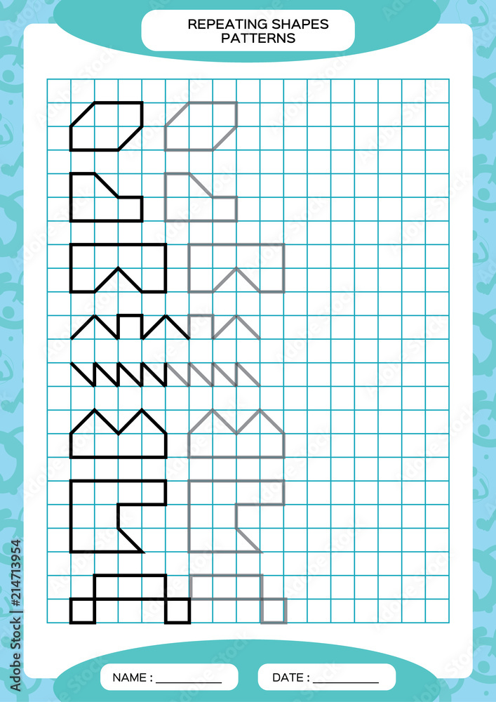 Repeat Pattern. Tracing Lines Activity, Special for preschool kids ...