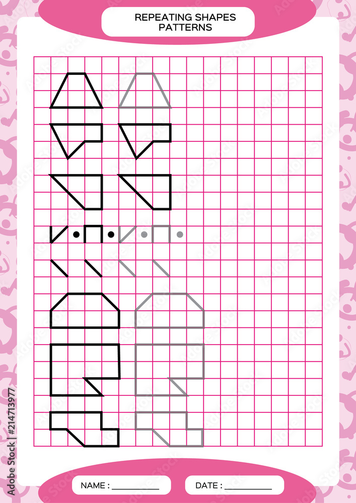 Repeat Pattern. Tracing Lines Activity, Special for preschool kids ...