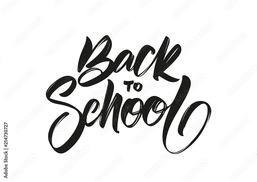 Vector illustration: Handwritten brush type lettering of Back to School ...