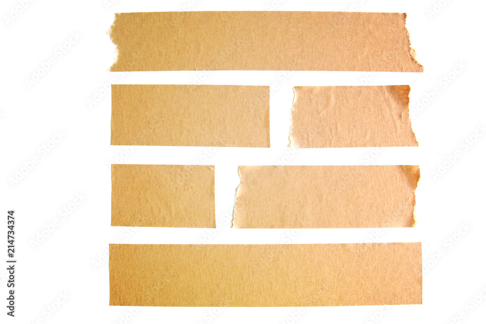 Paper tape isolated on white background, look like block wall ...
