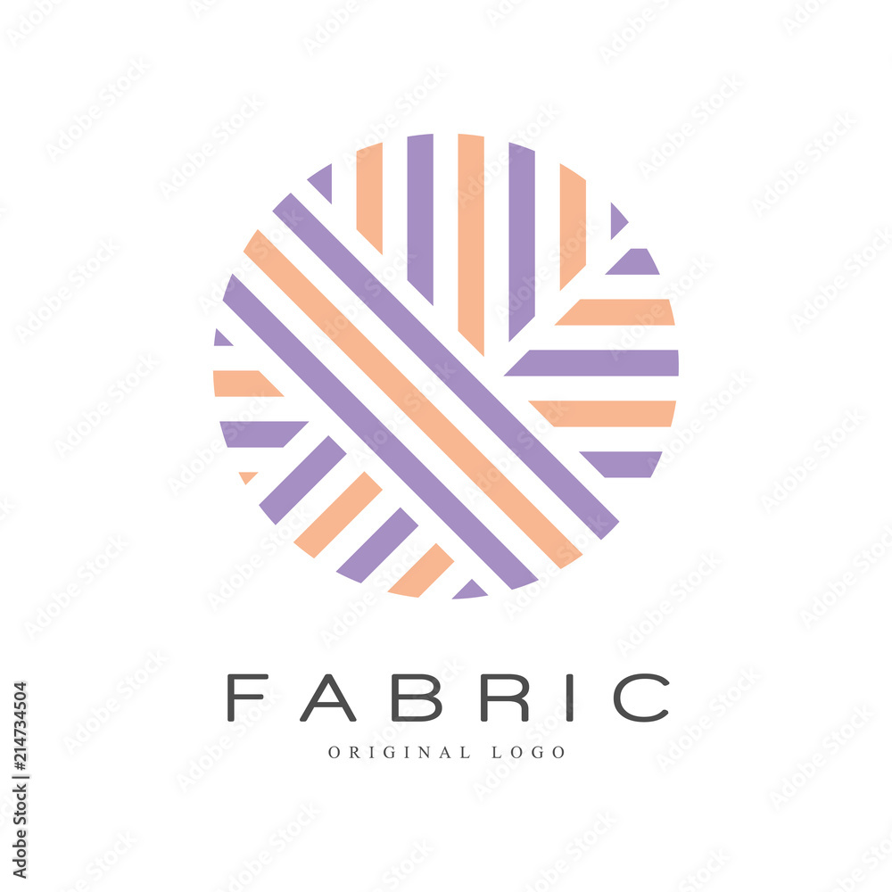 Fabric original logo template, creative sign for yarn shop, craft store ...
