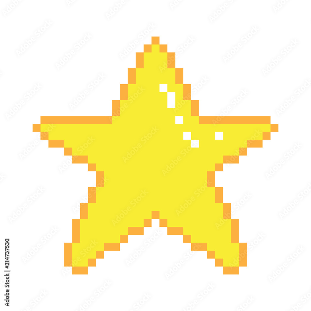 Vector pixel art star Stock Vector | Adobe Stock