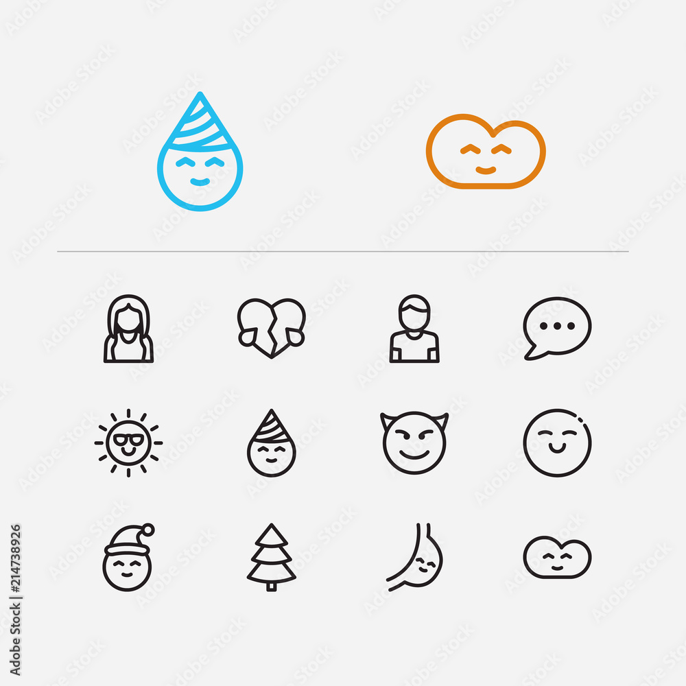 Emoji icons. Set of human anatomy, chat emoji and man character vector ...