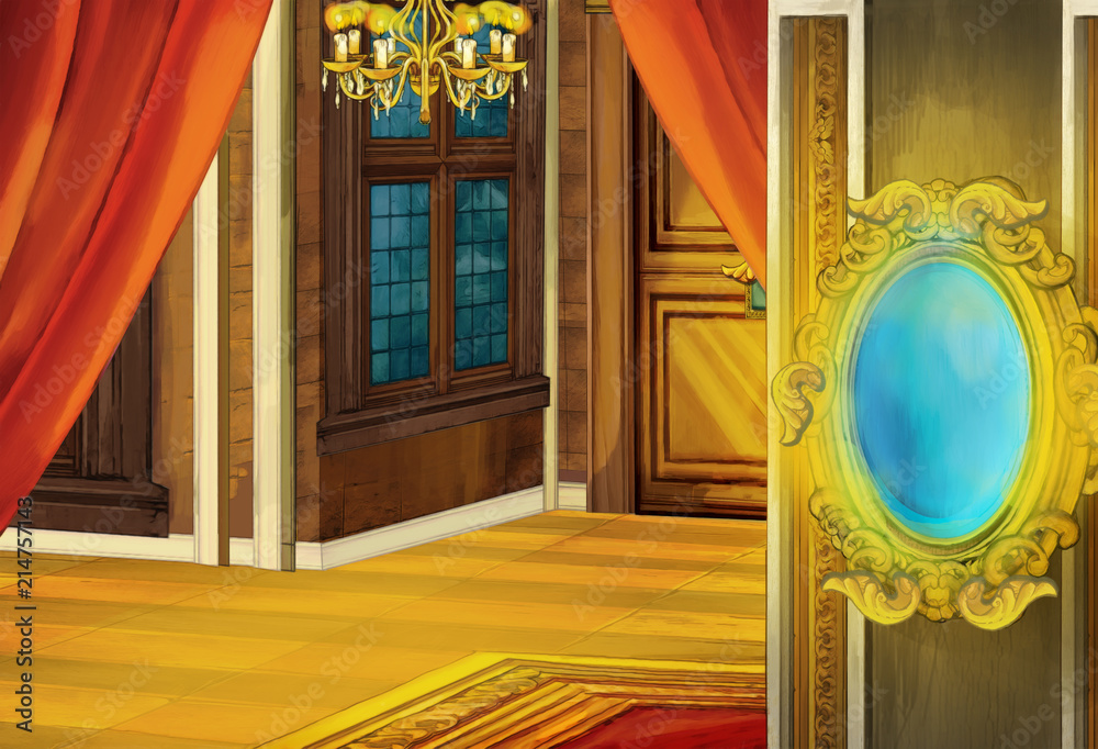cartoon scene with medieval castle room - interior for different usage ...