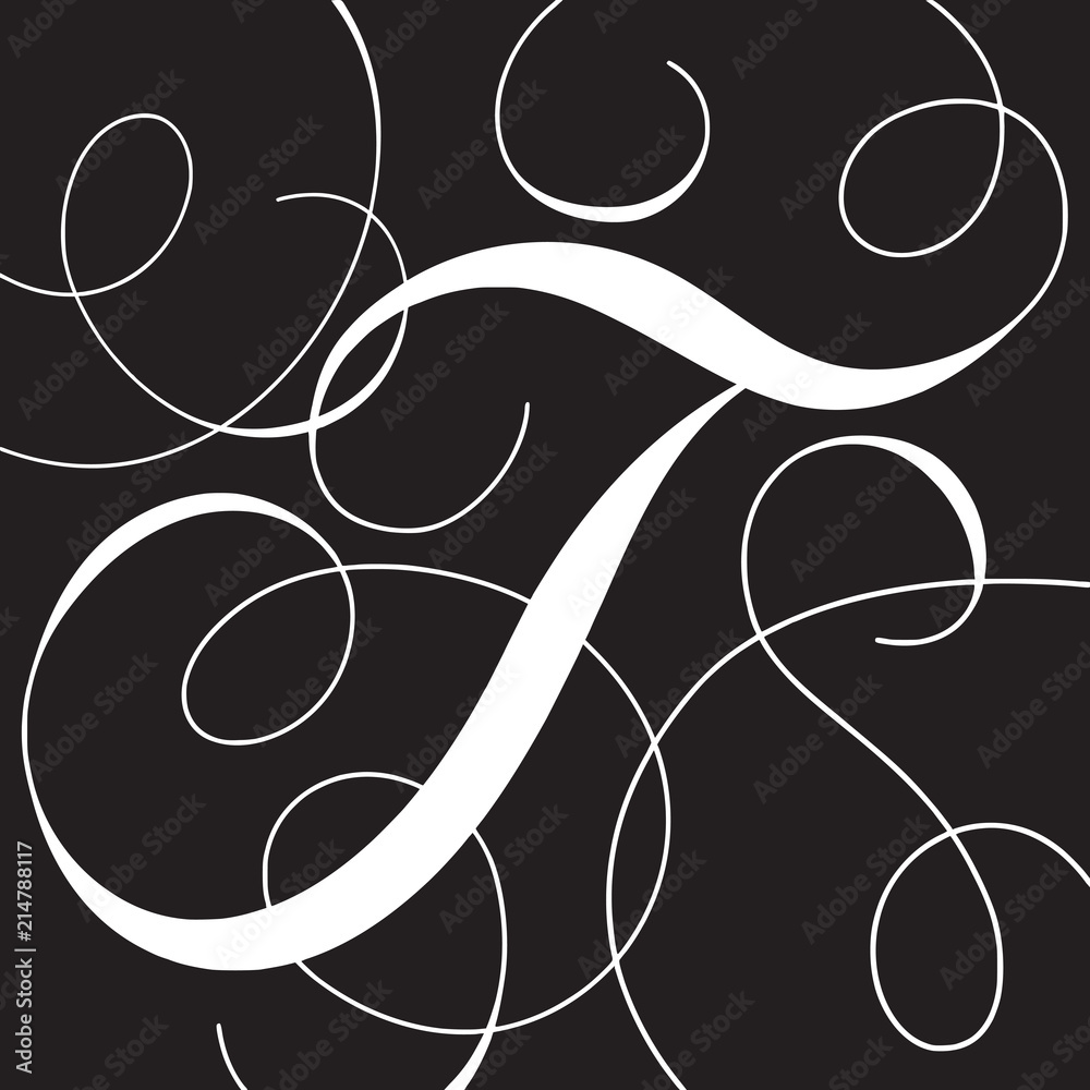 Letter T Calligraphy