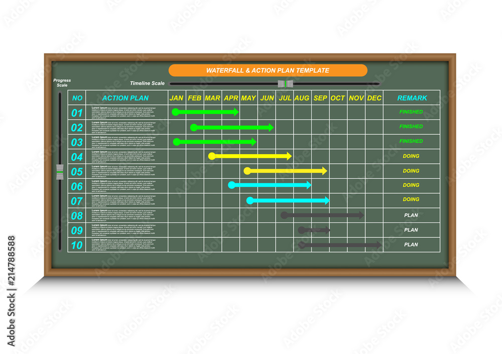 Modern business horizontal timeline process chart infographics template ...