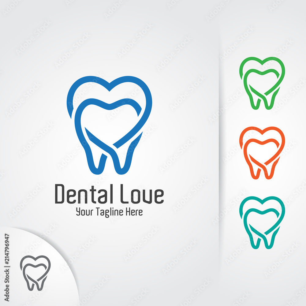 Dental love logo design. Teeth and love symbol vector concept for ...