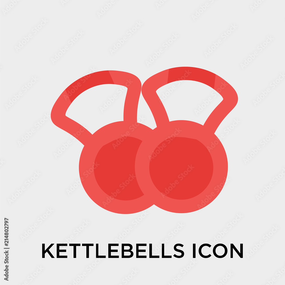 Kettlebells icon vector sign and symbol isolated on white background ...