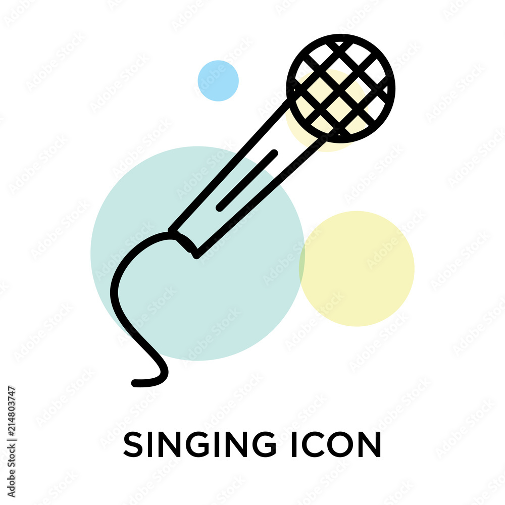 Singing icon vector sign and symbol isolated on white background ...
