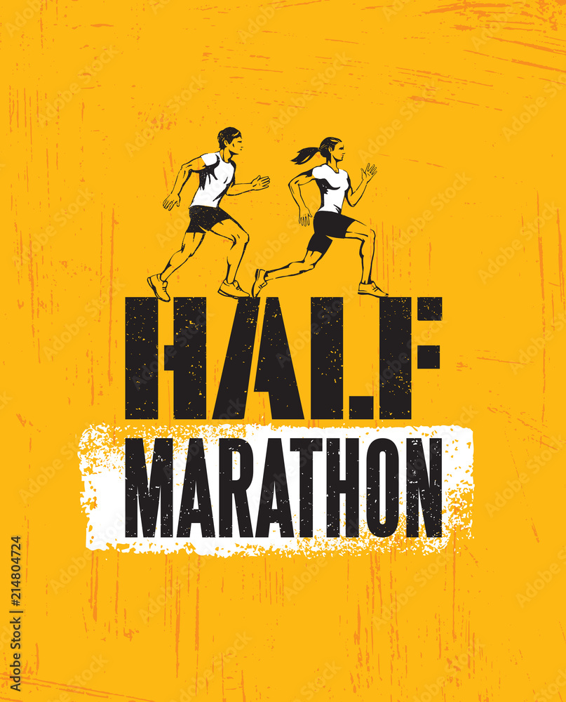 Half Marathon Active Sport Event Advertisement Banner Concept. Creative ...