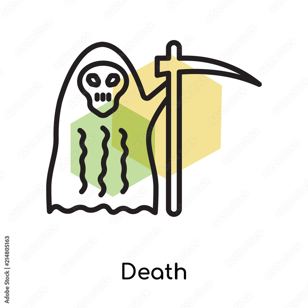 Death icon vector sign and symbol isolated on white background, Death ...