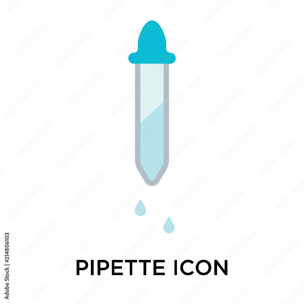 Pipette icon vector sign and symbol isolated on white background ...