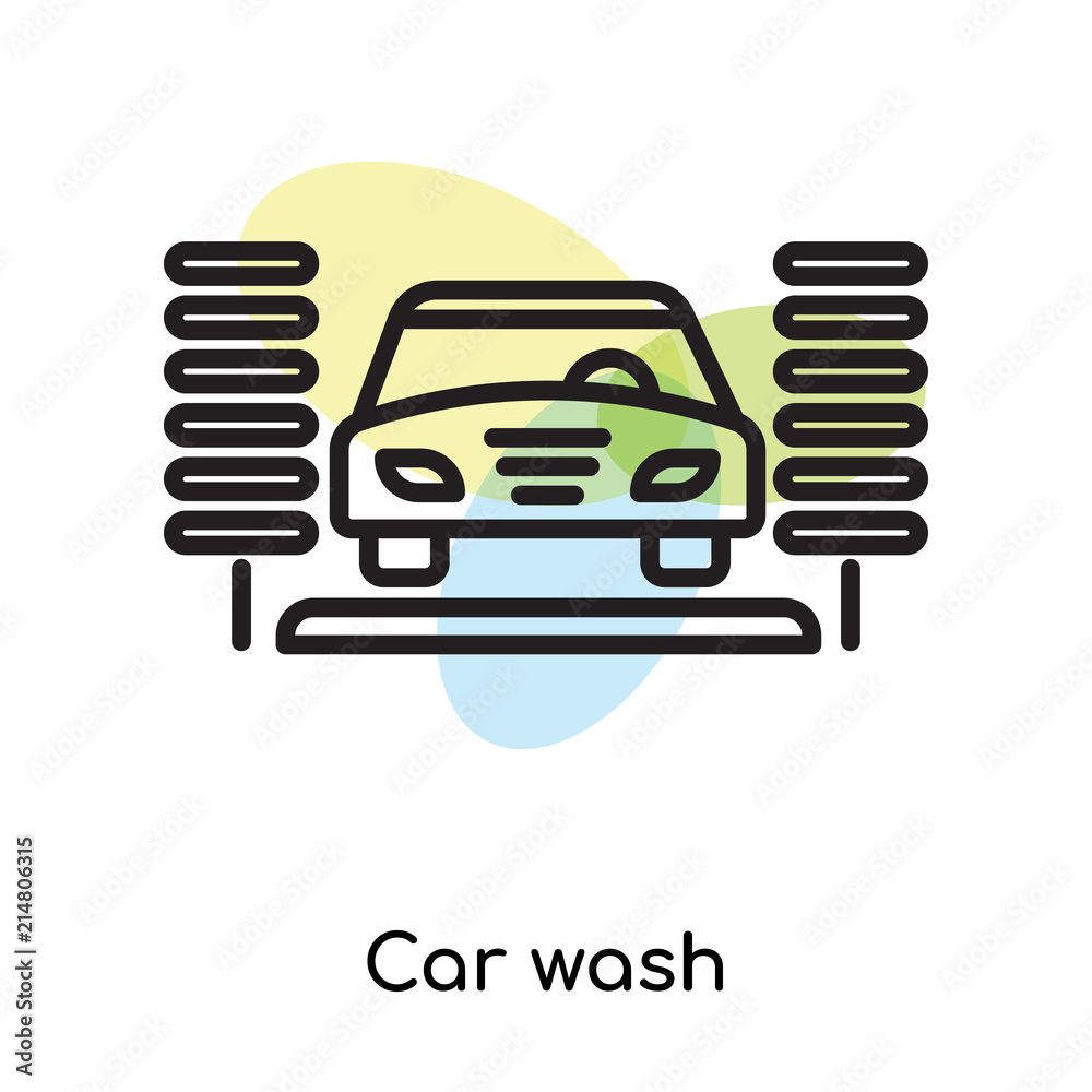 Car wash icon vector sign and symbol isolated on white background, Car ...