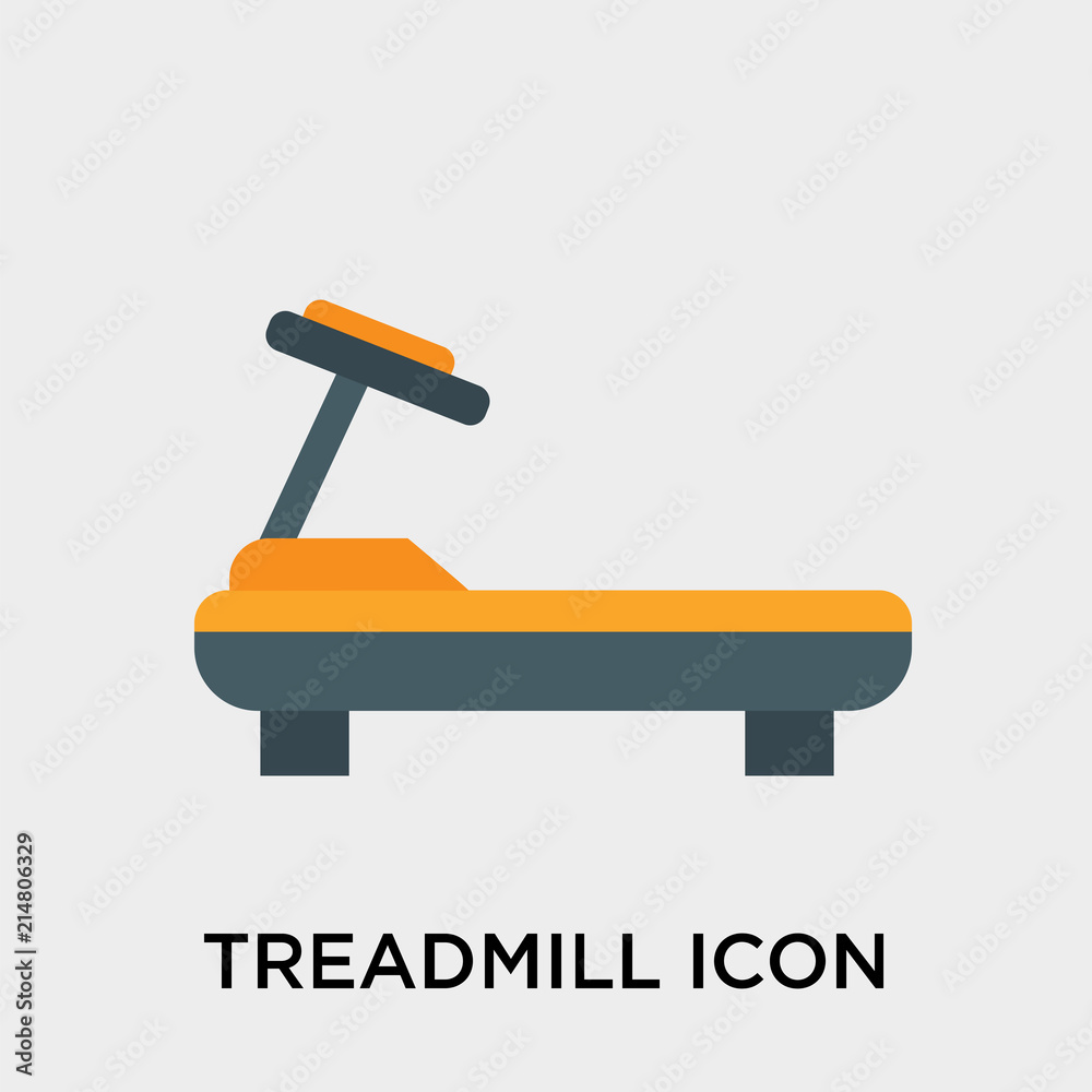 Treadmill icon vector sign and symbol isolated on white background ...