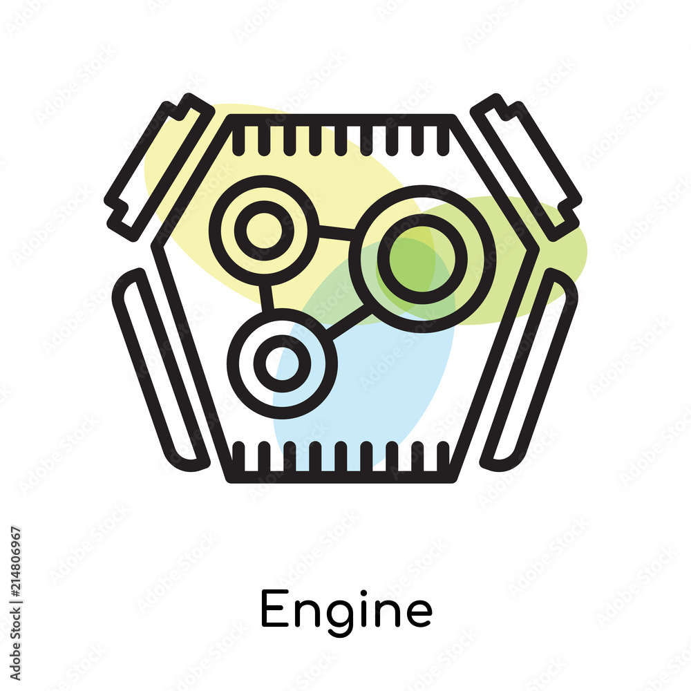 Engine icon vector sign and symbol isolated on white background, Engine ...