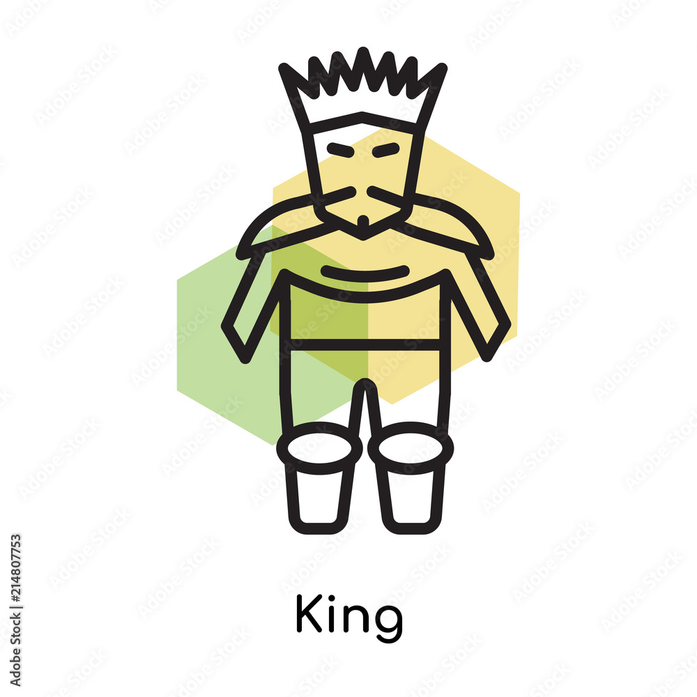 King icon vector sign and symbol isolated on white background, King ...