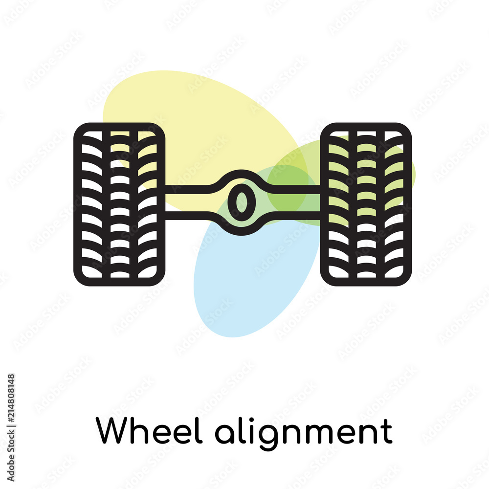 Wheel alignment icon vector sign and symbol isolated on white ...