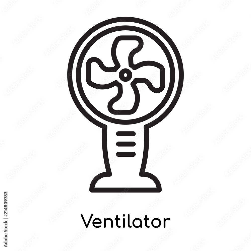 Ventilator icon vector sign and symbol isolated on white background ...