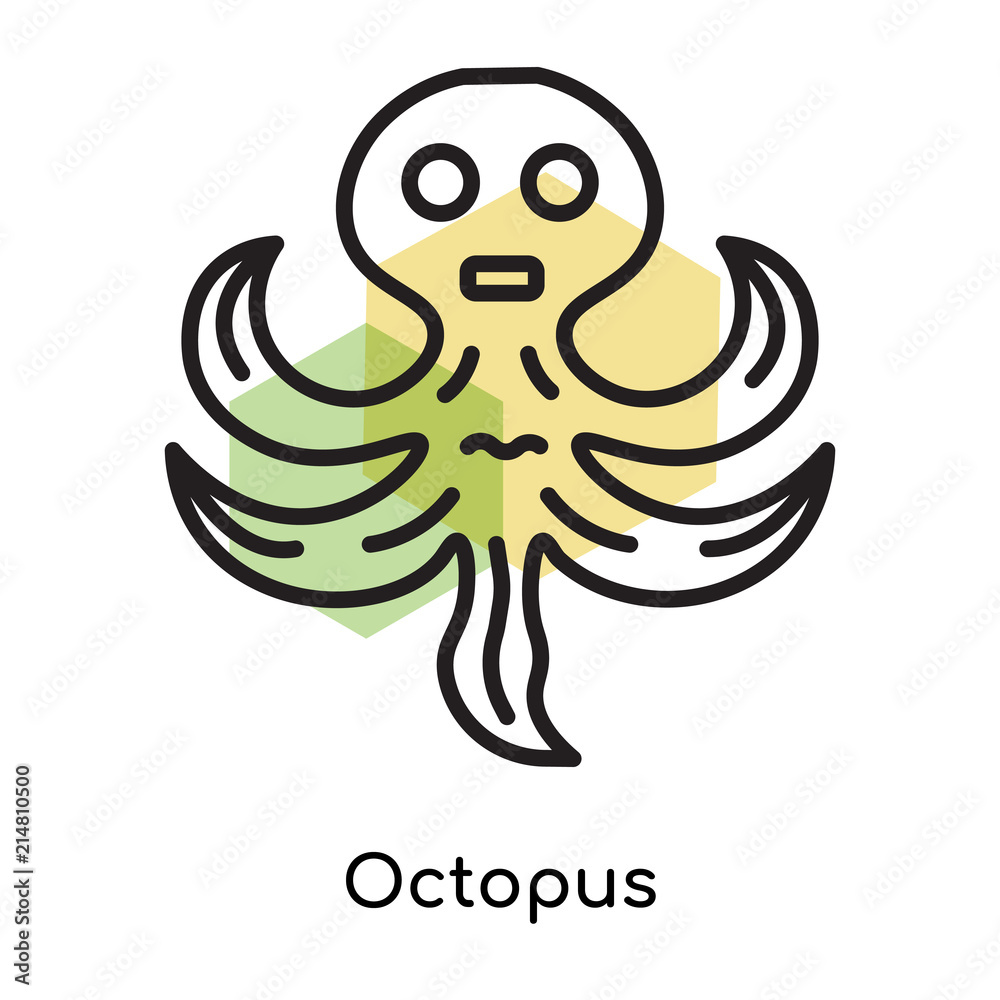Octopus icon vector sign and symbol isolated on white background ...