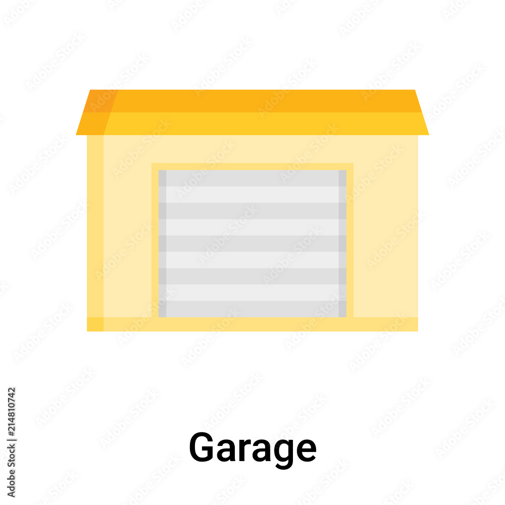 Garage icon vector sign and symbol isolated on white background, Garage ...