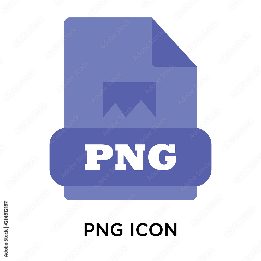 Png icon vector sign and symbol isolated on white background, Png logo ...