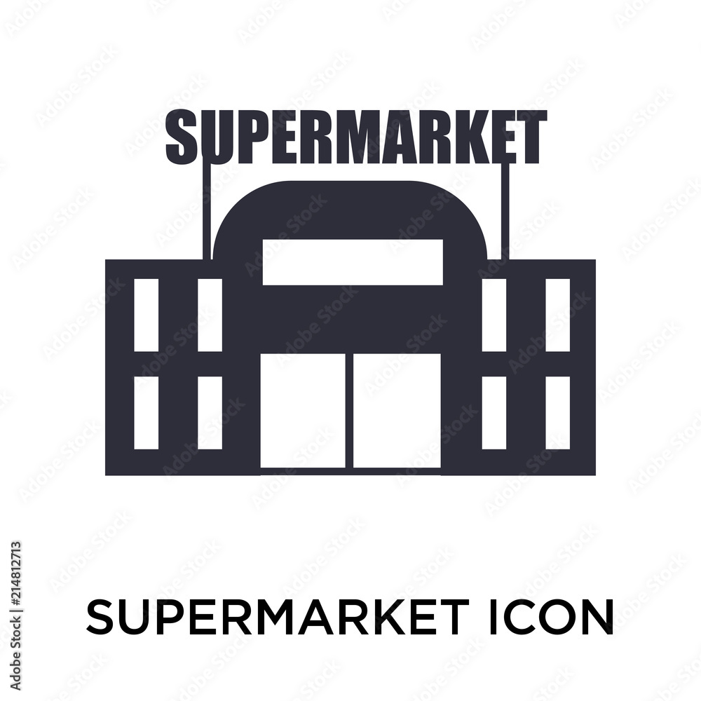 Supermarket icon vector sign and symbol isolated on white background ...