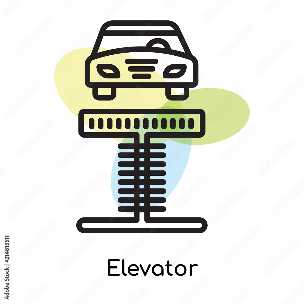 Elevator icon vector sign and symbol isolated on white background ...
