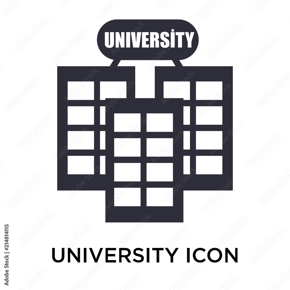 University icon vector sign and symbol isolated on white background ...