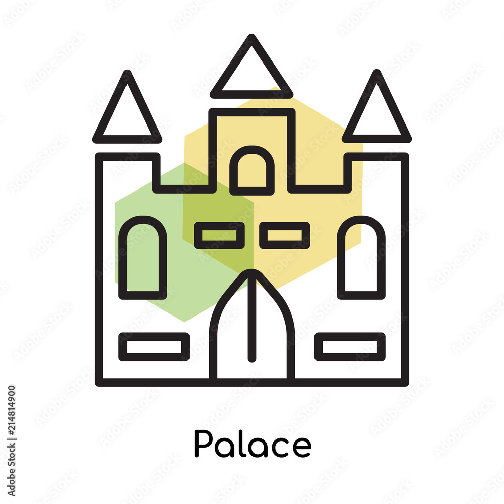 Palace icon vector sign and symbol isolated on white background, Palace ...
