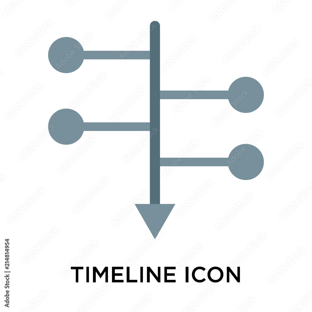 Timeline icon vector sign and symbol isolated on white background ...