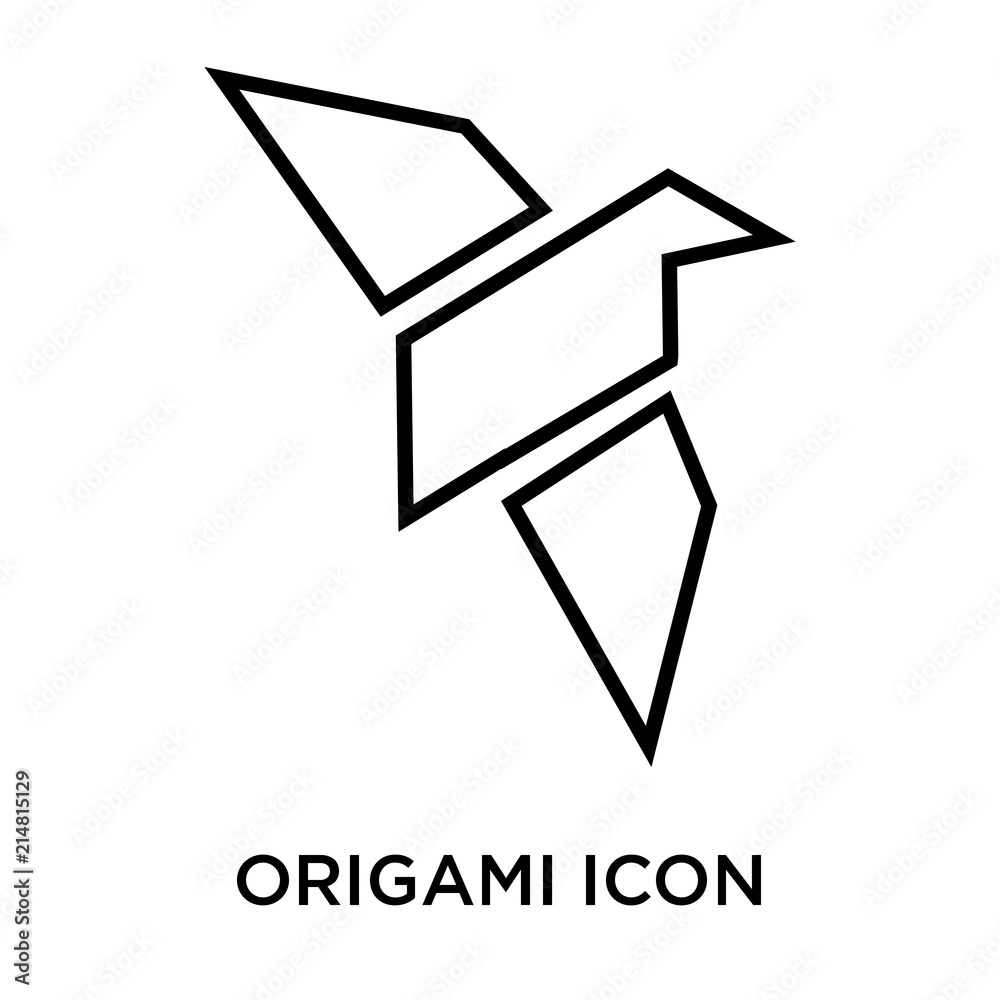 Origami icon vector sign and symbol isolated on white background ...