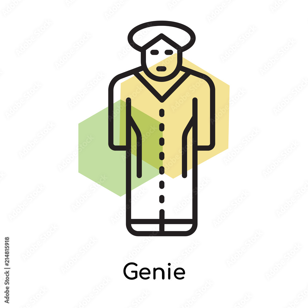 Genie icon vector sign and symbol isolated on white background, Genie ...