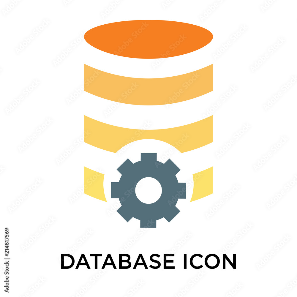 Vecteur Stock Database icon vector sign and symbol isolated on white ...