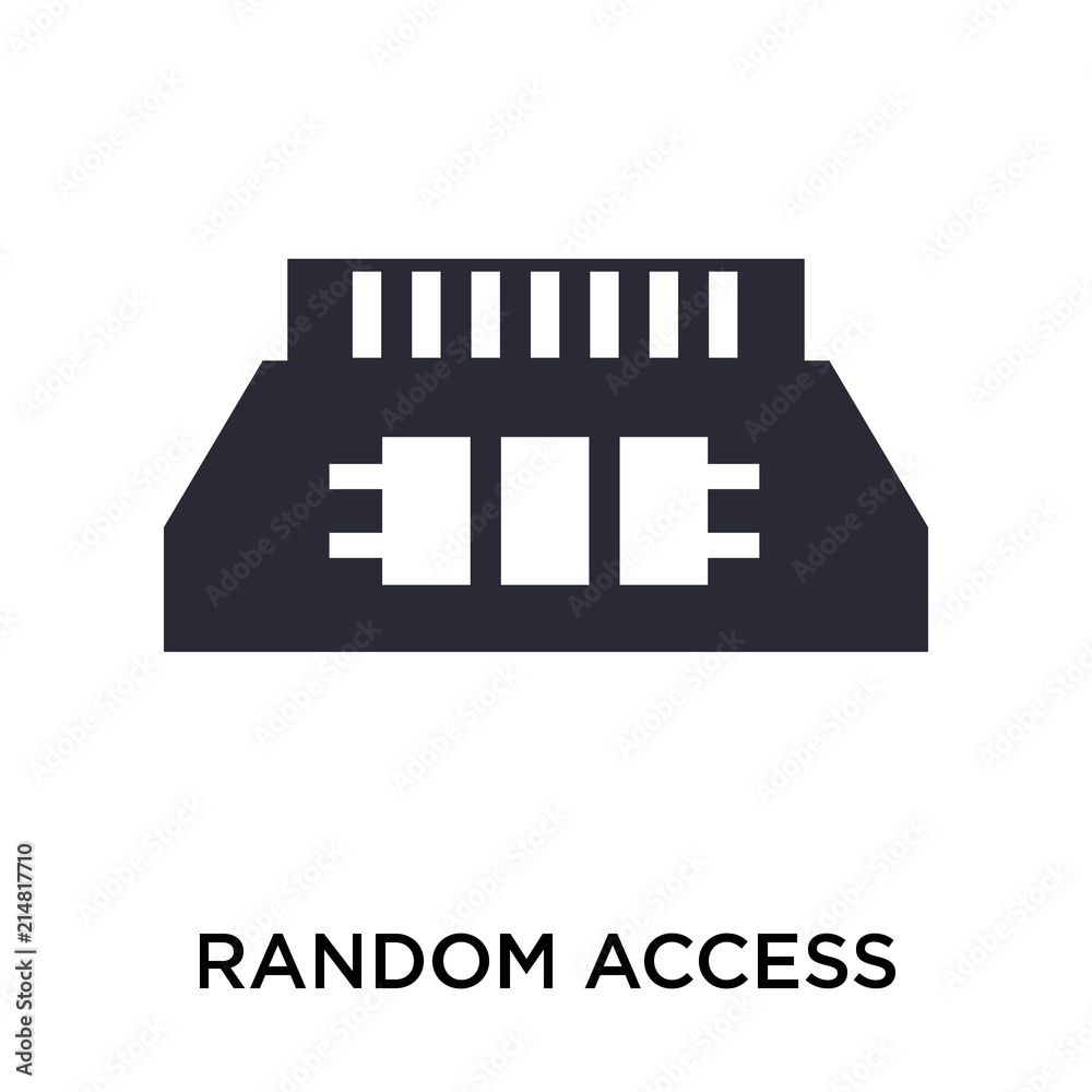 Random Access Memory Chip Icon Vector Sign And Symbol Isolated On White