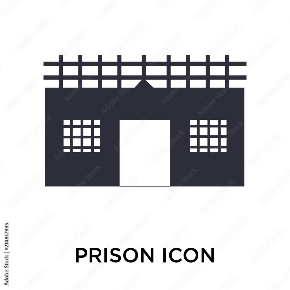 Prison icon vector sign and symbol isolated on white background, Prison ...