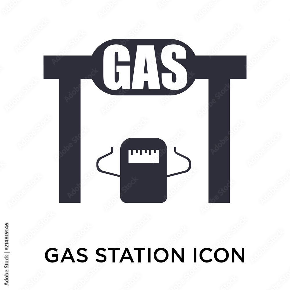 Gas station icon vector sign and symbol isolated on white background ...