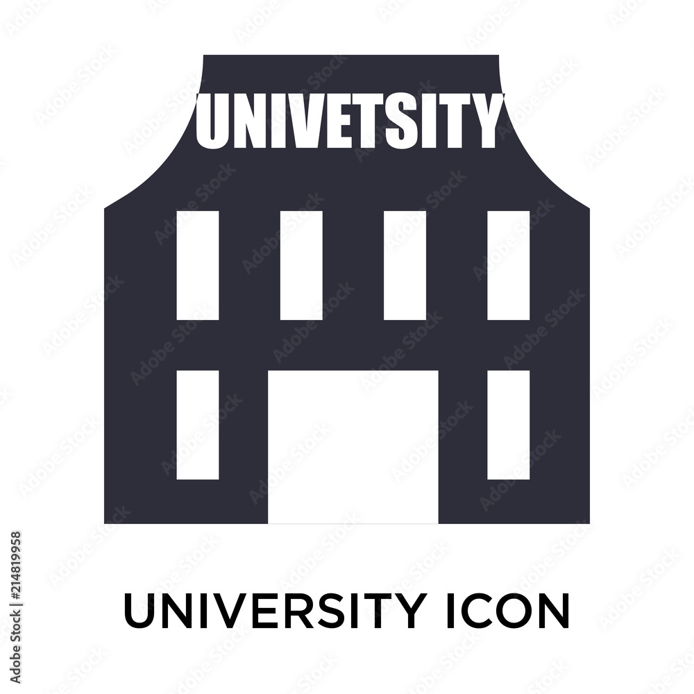 University icon vector sign and symbol isolated on white background ...