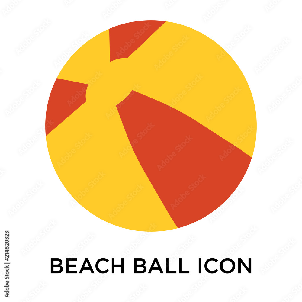 Beach ball icon vector sign and symbol isolated on white background ...
