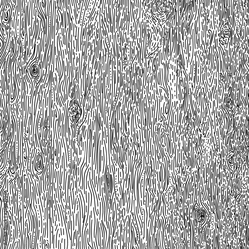 Hand drawn wood pattern. Freehand drawing. Vector illustration wood ...