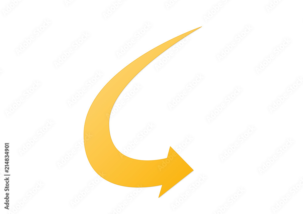 Gelber gebogener Pfeil Stock Illustration | Adobe Stock