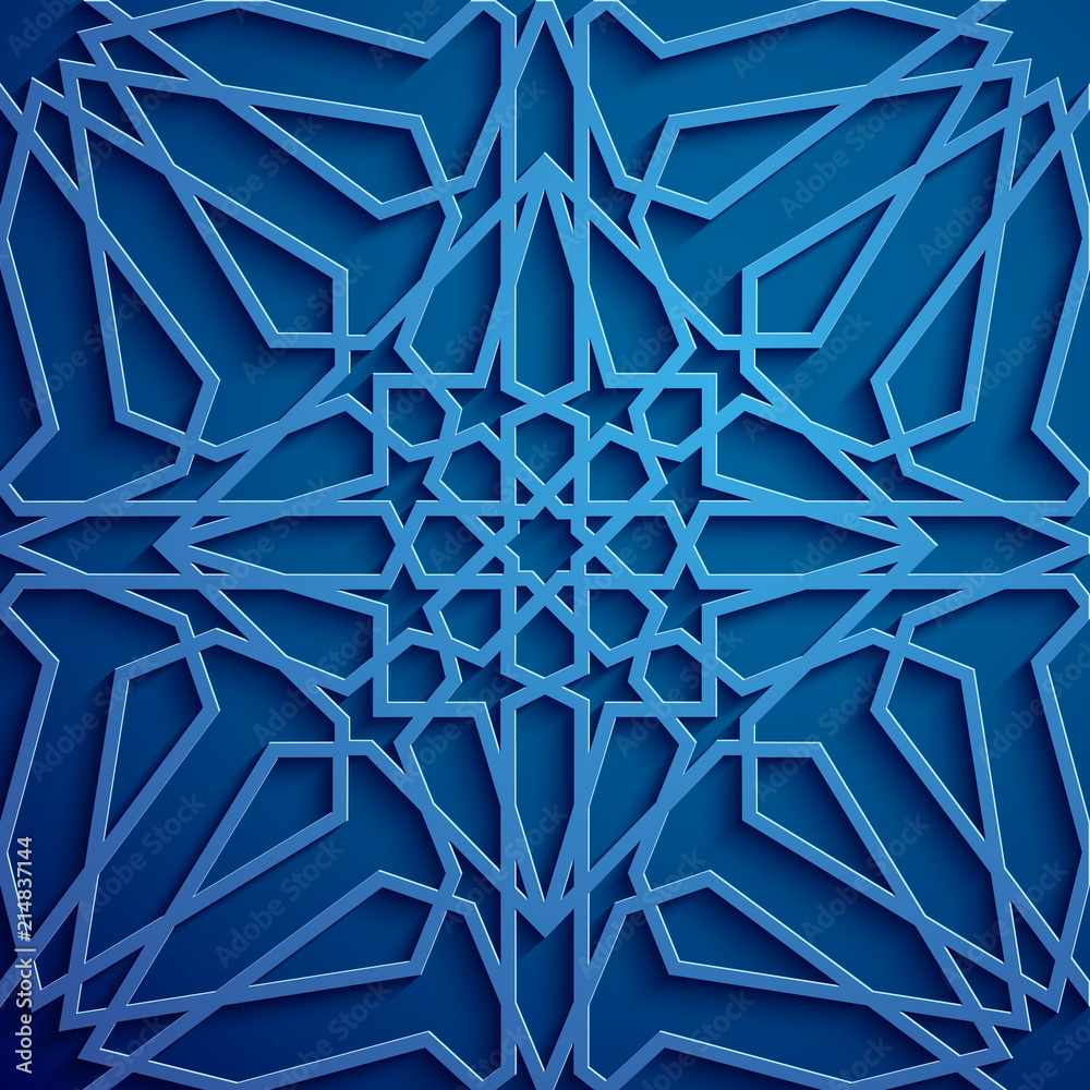 Islamic ornament vector , persian motiff . 3d ramadan islamic round ...