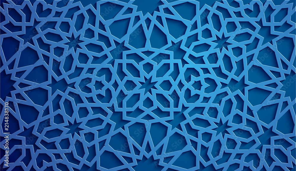 Islamic ornament vector , persian motiff . 3d ramadan islamic round ...