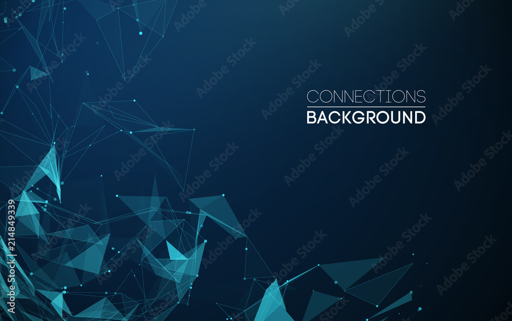 Network connection concept blue vector illustration. Futuristic ...