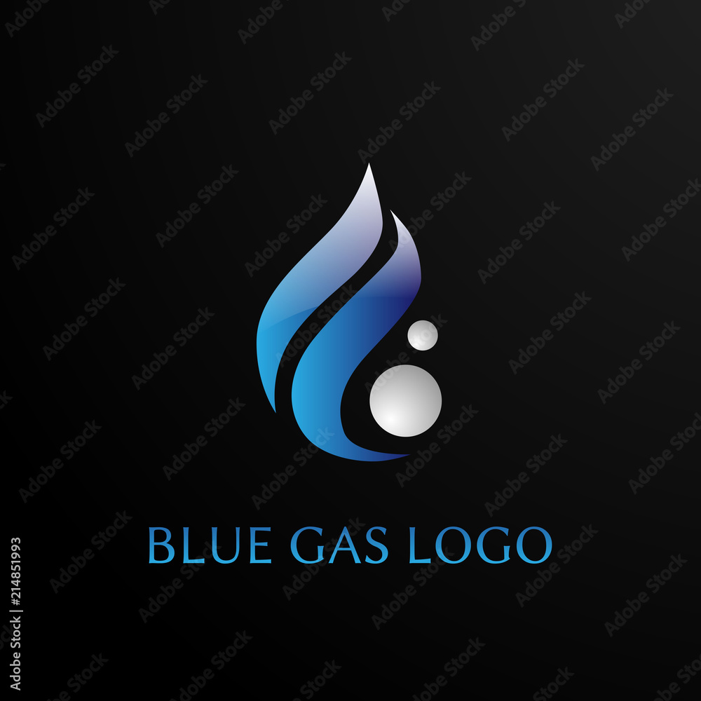 blue gas logo concept for gas and oil logo company. blue gas is symbol ...