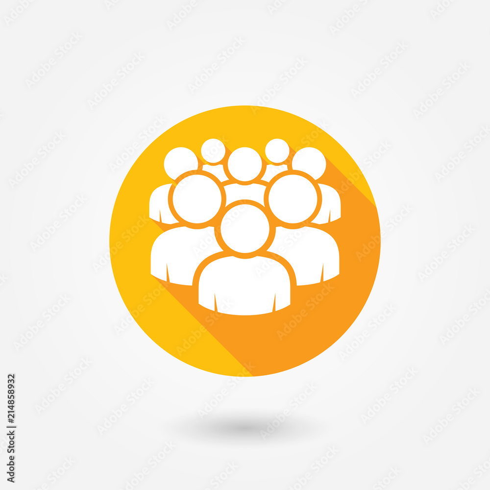Illustration of crowd of people - icon silhouettes. Social icons ...