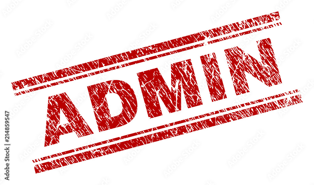 Vecteur Stock ADMIN seal print with corroded texture. Red vector rubber ...